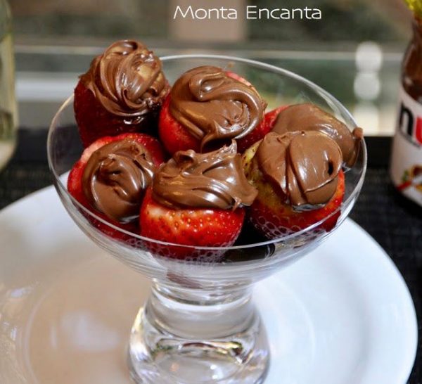 Copinhos de Morango com Nutella, dão água na boca! - Monta Encanta