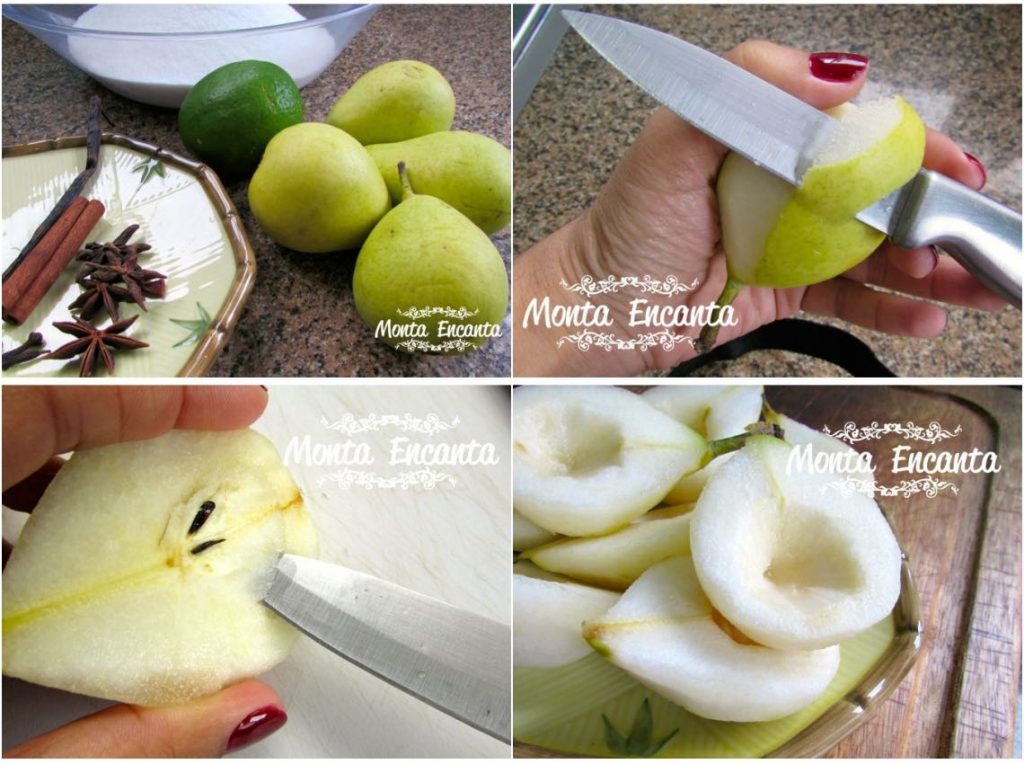 Pera em Calda, pera confit gelada com sorvete! - Monta Encanta