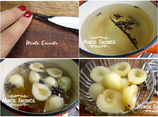 Pera em Calda, pera confit gelada com sorvete! - Monta Encanta