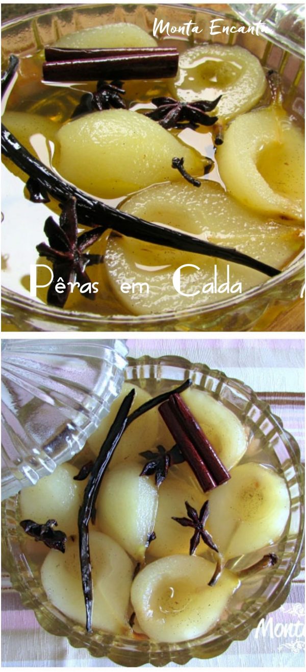 Pera em Calda, pera confit gelada com sorvete! - Monta Encanta