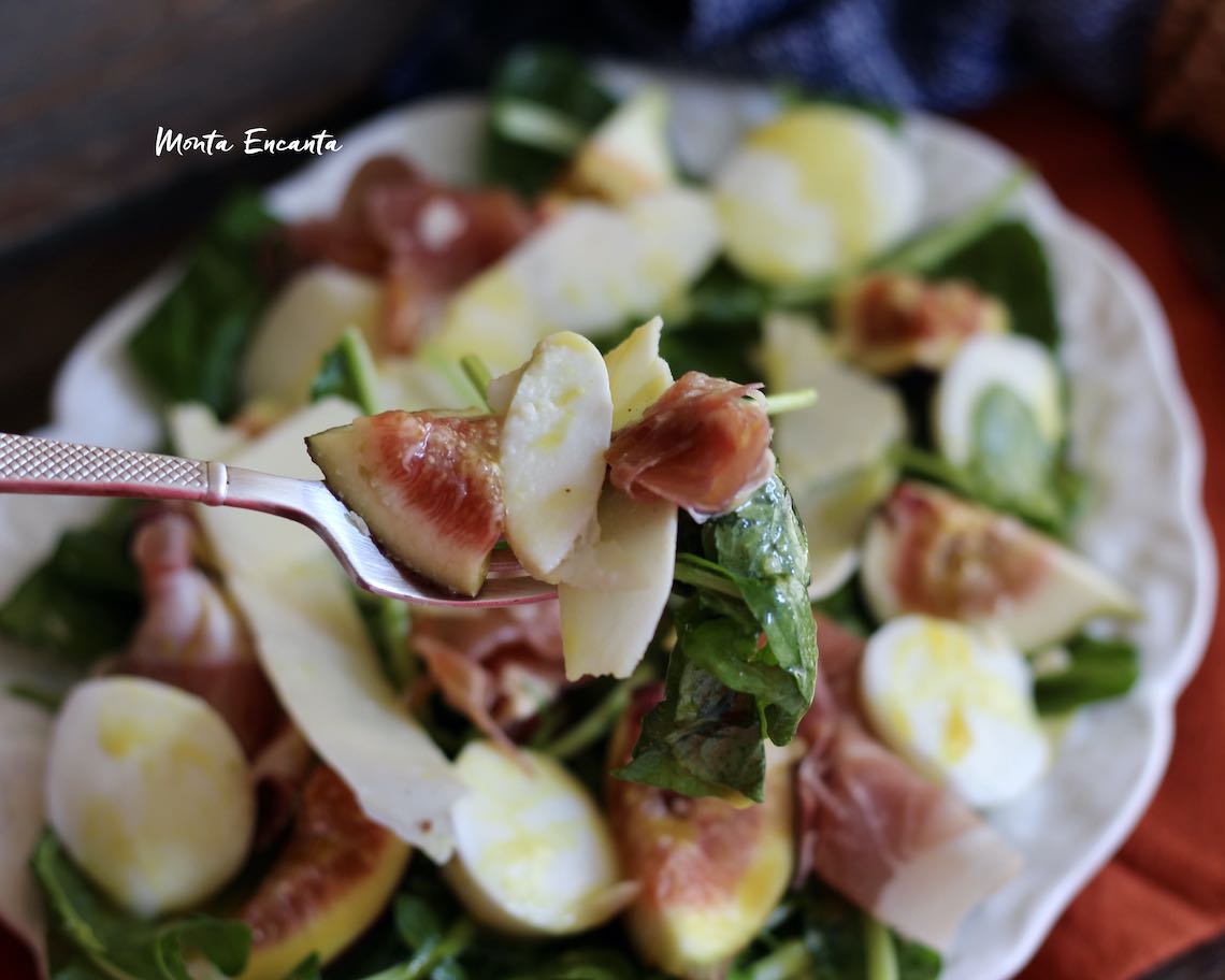 Salada de rúcula com figo mostarda e mel, é dos Deuses! - Monta Encanta