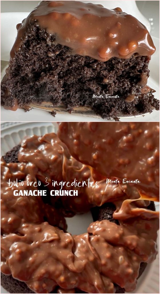 Bolo Oreo com ganache crunch - Monta Encanta